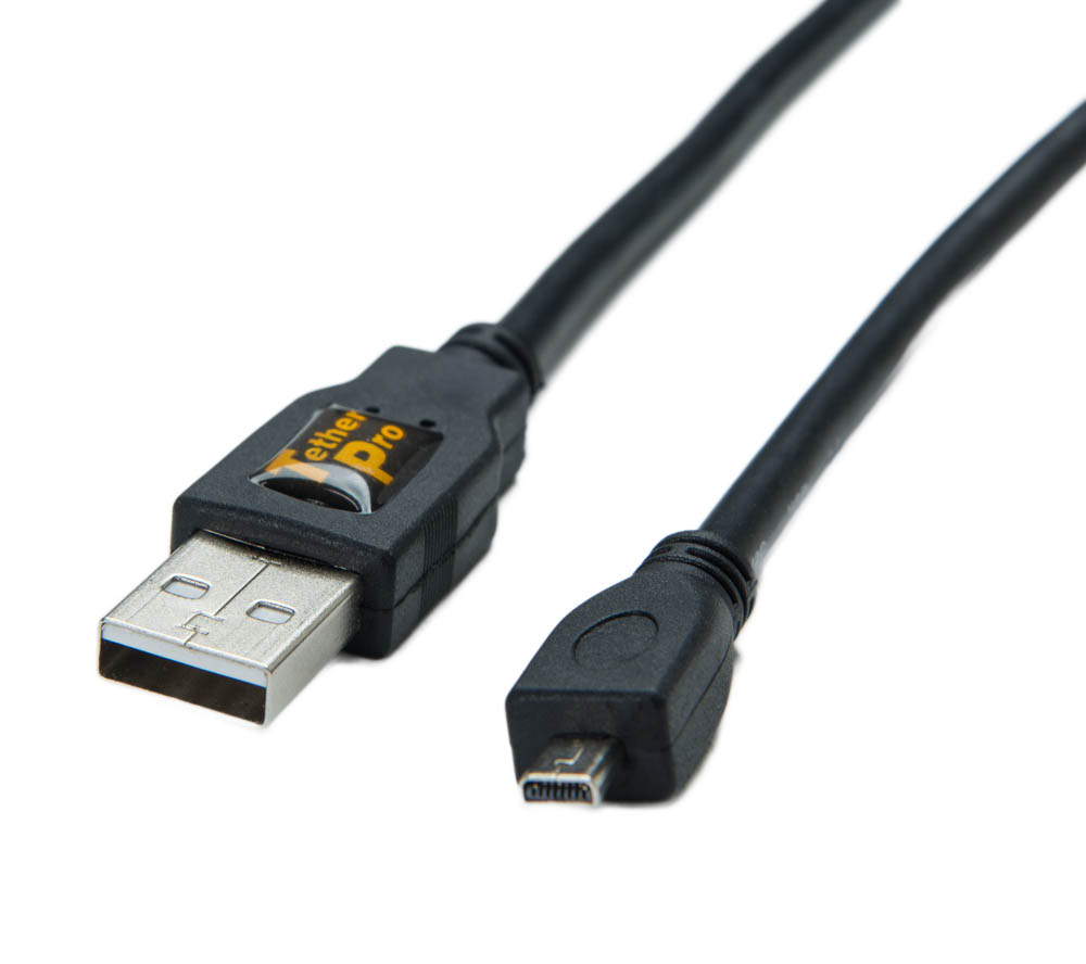 TetherPro USB 2.0 A Male to Mini-B 8 Pin – 15′ – Tether Tools